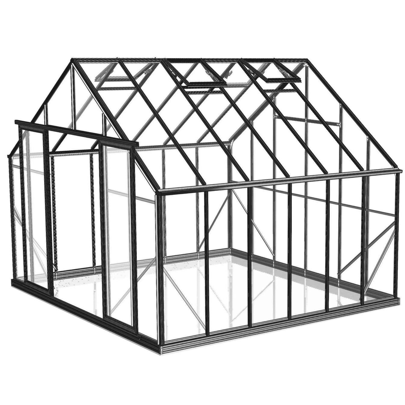 10x12ft Glasshouse 4mm Toughened | Winter Gardenz – wintergardenz.co.nz